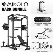 EonfitOmni Power Cage Squat Rack for Home Gym with Cable Crossover ...