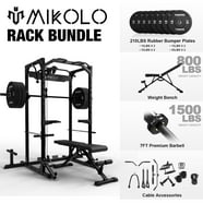 EonfitOmni Power Cage Squat Rack for Home Gym with Cable Crossover ...