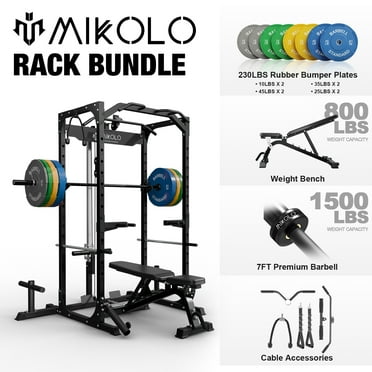 UPGO Power Cage,1200lbs Multi-Function Power Rack with Lat Pulldown and ...