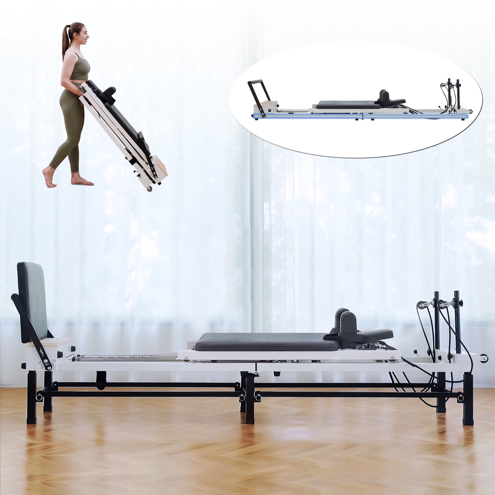 Mikolo Power Rack Cage with LAT Pulldown, 1200LBS Capacity, Squat Rack ...