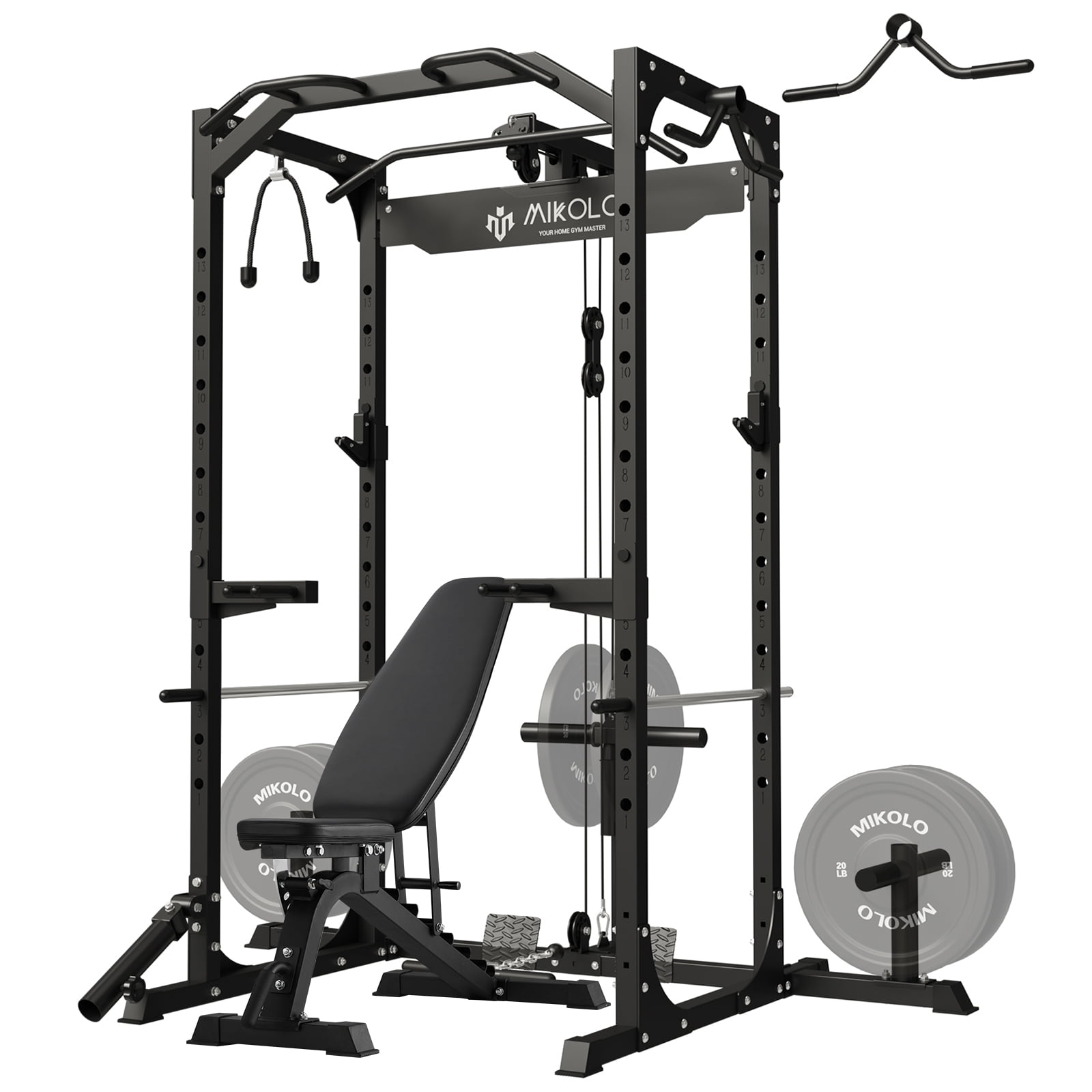 Mikolo Power Rack Cage with LAT Pulldown System & Nepal | Ubuy