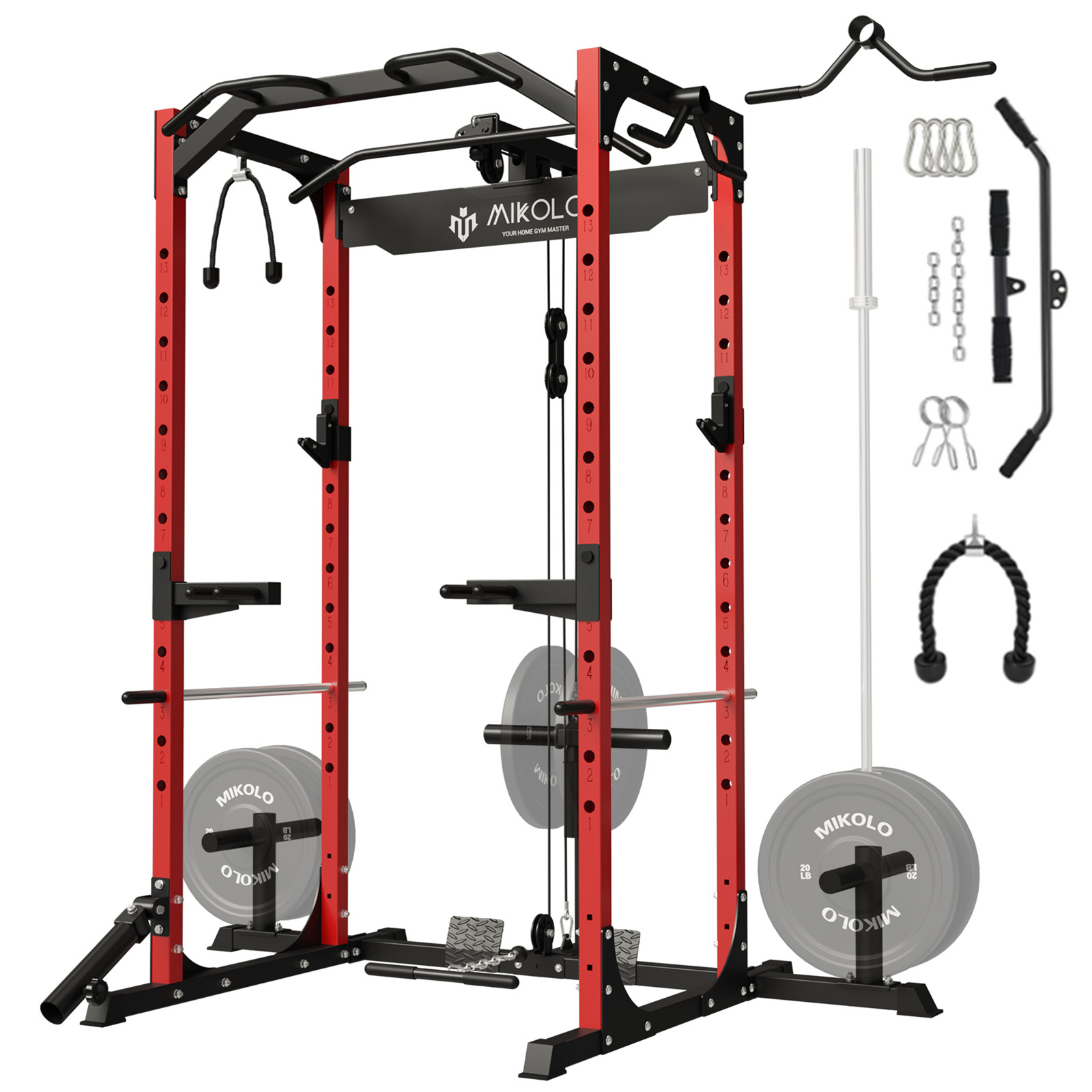 Mikolo Power Rack Cage, 1500LBS Weight Cage with 800LB Capacity ...