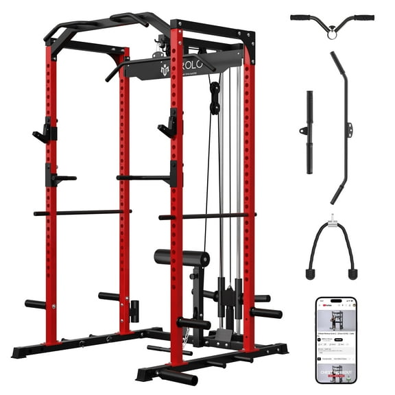 JOMEED Half Rack Squat Rack for Weight Lifting, 1000LBS Capacity Power ...