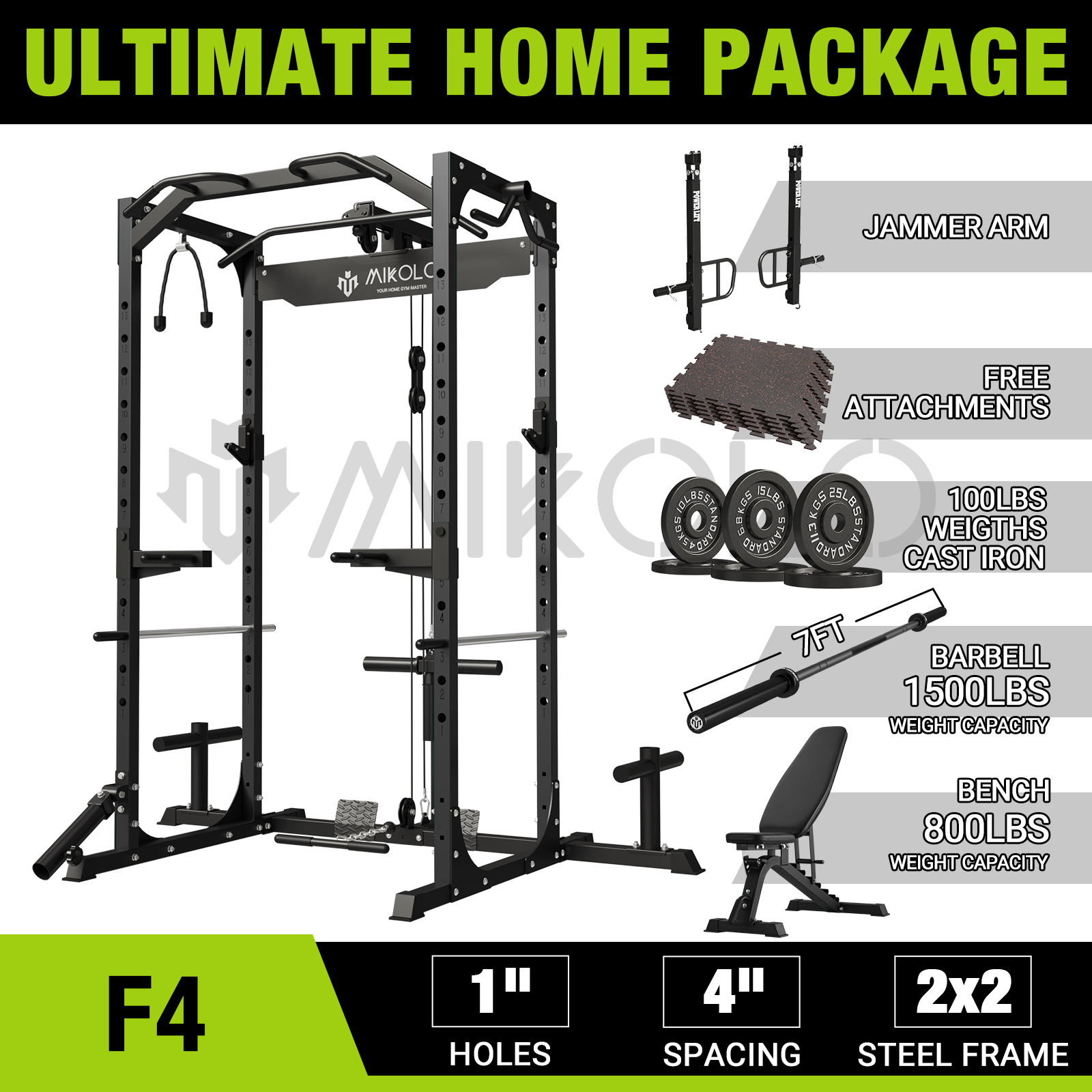 Best Fitness BFPRLAT-PACK Power Rack Package - Walmart.com