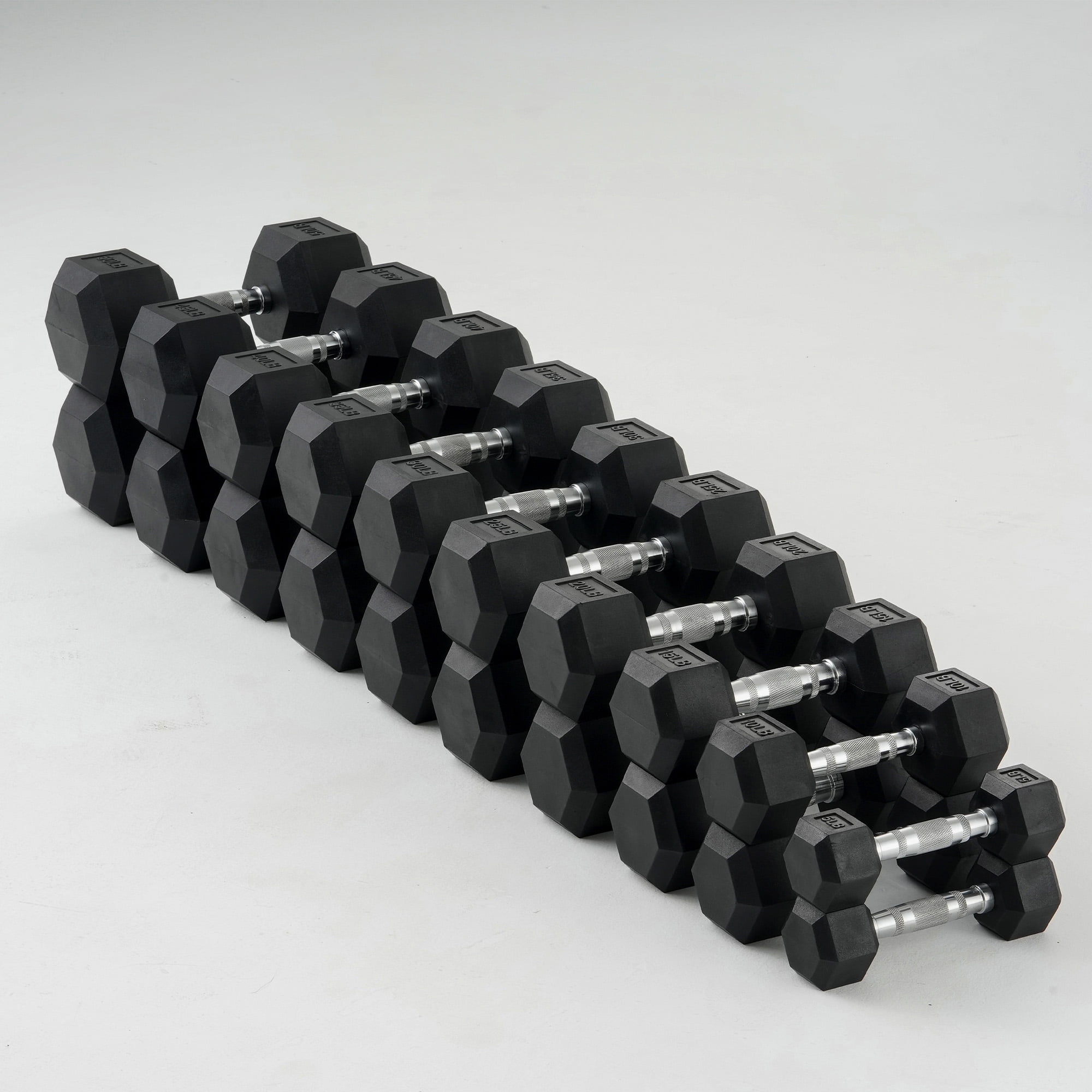 Mikolo Rubber Hex Dumbbell Set, Option in 550lbs, Strength Training ...