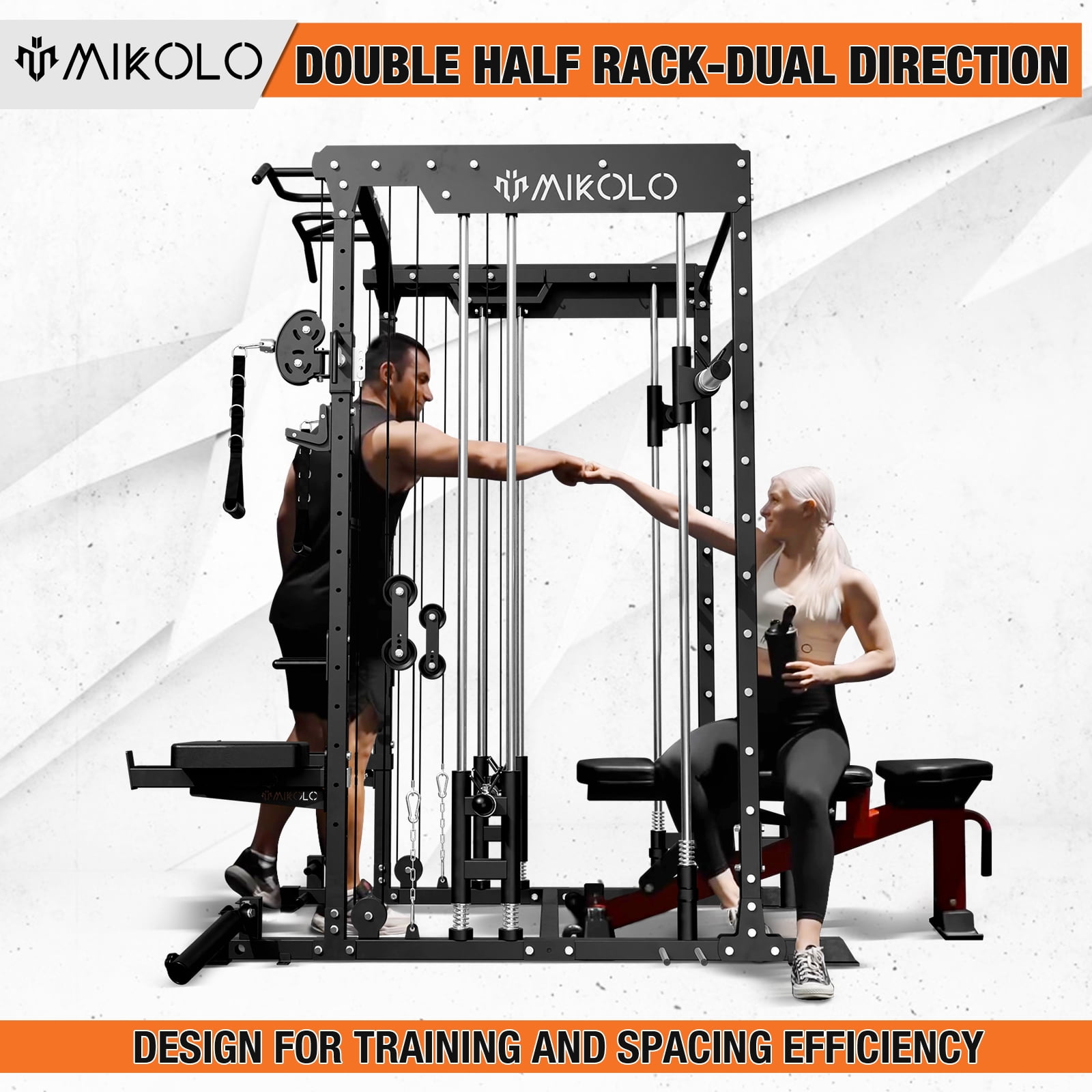 Mikolo Smith Machine, 2000 lbs Power Cage with Functional Trainer ...