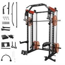 Mikolo Smith Machine Home Gym, 2000lbs Weightlifting Squat Rack with ...