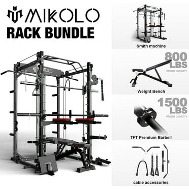 Mikolo Home Gym, Power Rack Cage with Cable Crossover, 2200 lbs ...
