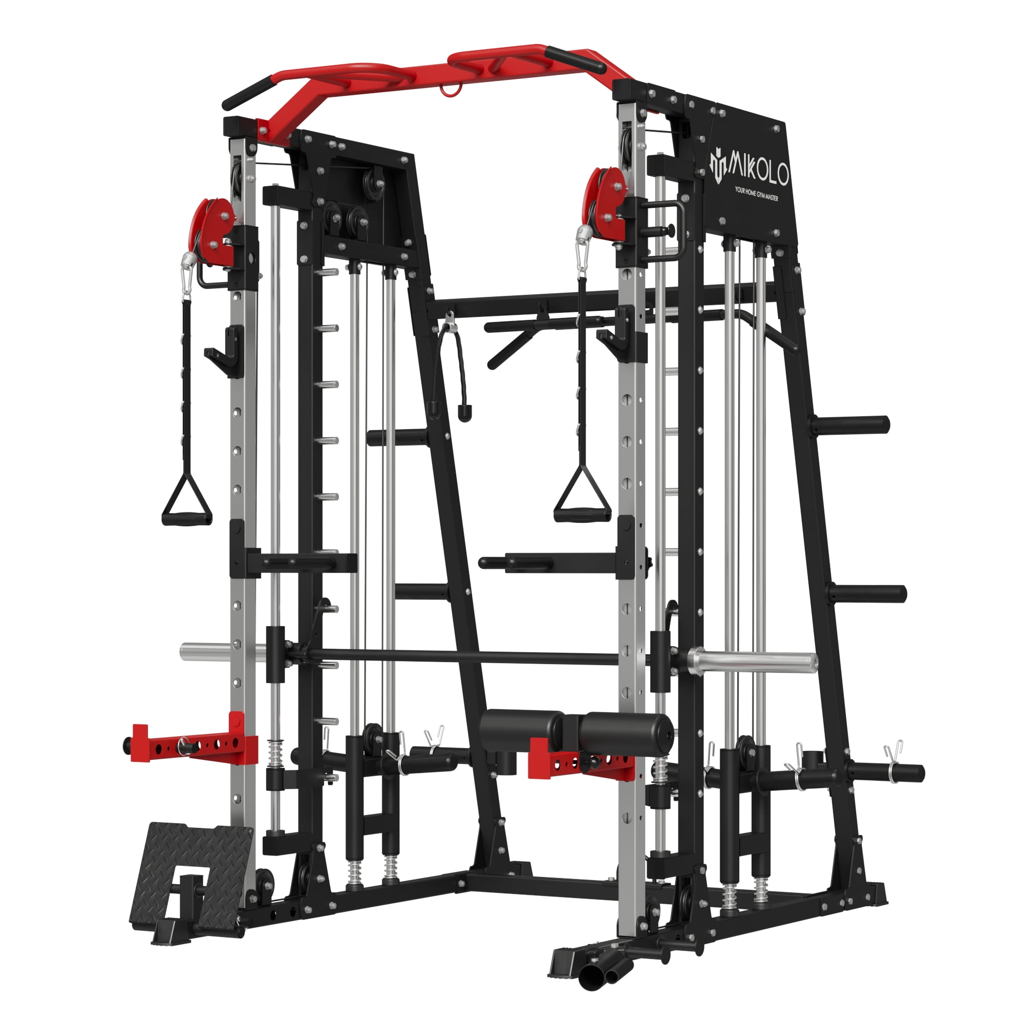 Mikolo Smith Machine, 2200lbs Squat Rack with LAT-Pull Down System ...