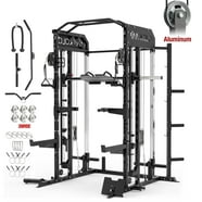 Mikolo Smith Machine, 2000LBS Power Cage Squat Rack with Smith Bar, Two ...