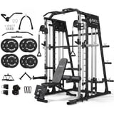 Mikolo Smith Machine Home Gym, 2000 lbs Power Rack Cage with Cable ...