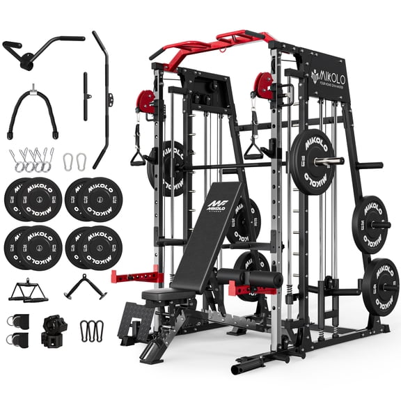 Marcy 3 in 1 Smith Machine Home Gym SM-4903, 86"L x 73"W - Walmart.com