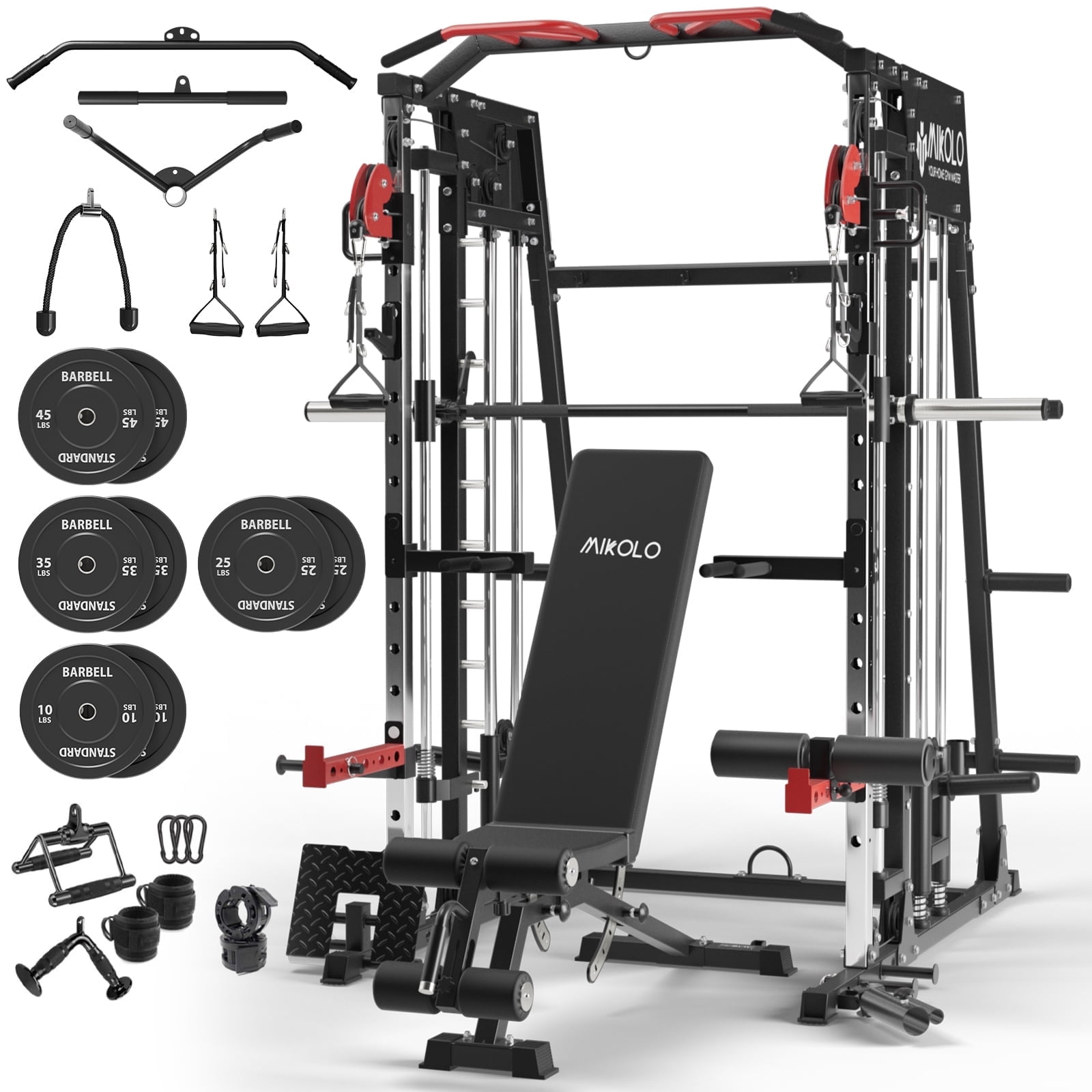 Mikolo Home Gym, Power Rack Cage with Cable Crossover, 2200 lbs ...