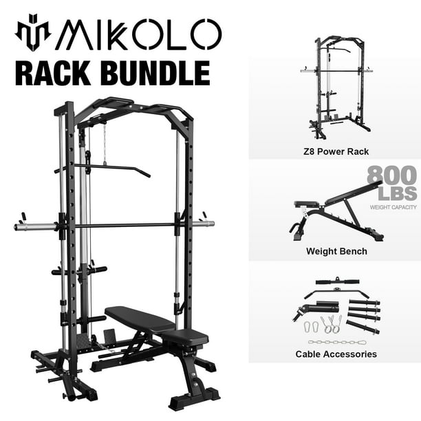 Mikolo Smith Machine Home Gym, Multi-Functional Squat Rack with Lat ...
