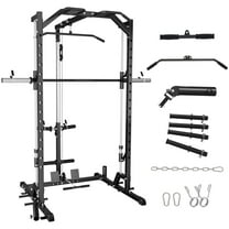 RitFit M1 Smith Machine with Cable Crossover System, Multi-function Squat Rack Power Cage for ...