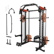 Smith Machine, 2000 lbs Weight Rack with Cable Crossover Machine,Multi ...