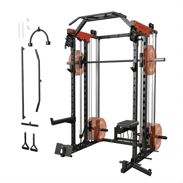 IdealHouse 2200LBS Smith Machine Home Gym, All-in-One Power Cage Squat ...