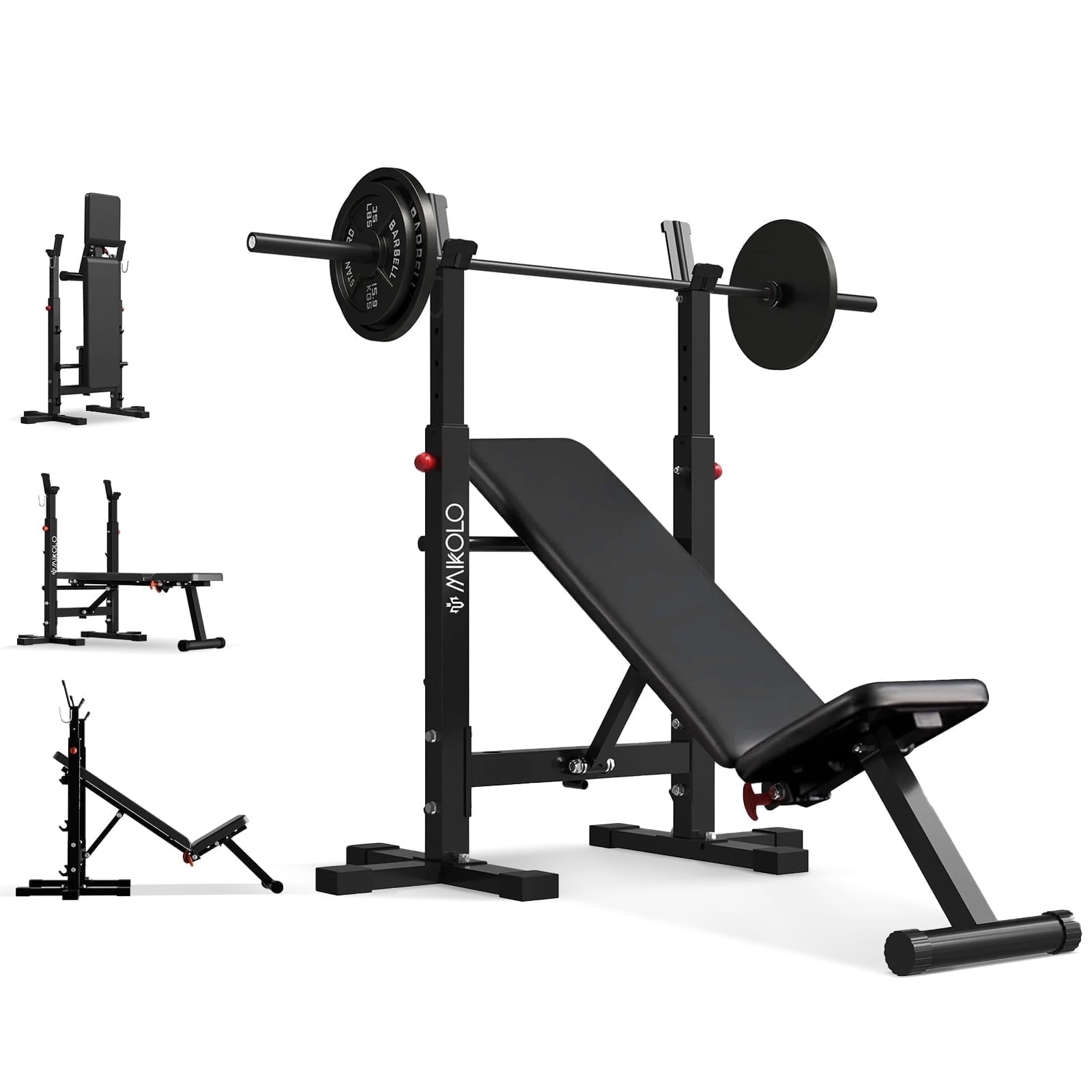 Free Shipping! Mikolo Weight Bench Set, 660LBS Foldable Bench Press ...