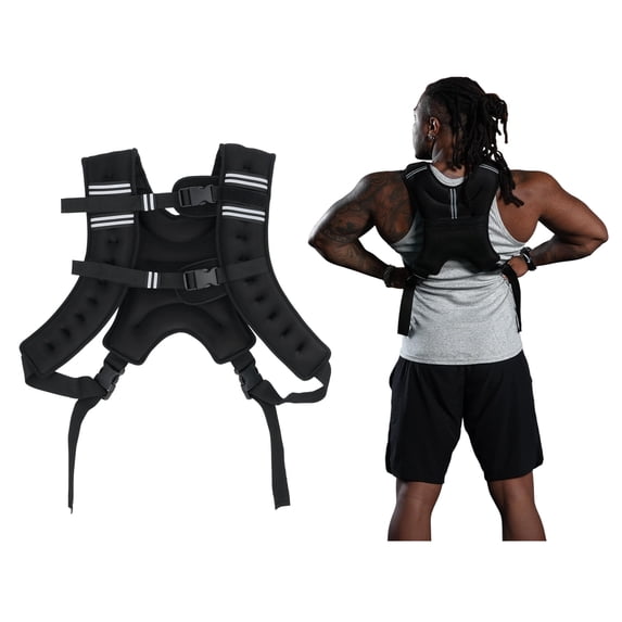 Mikolo Weighted Vest 8LBS, Reflective Strips, Adjustable Dual Chest ...