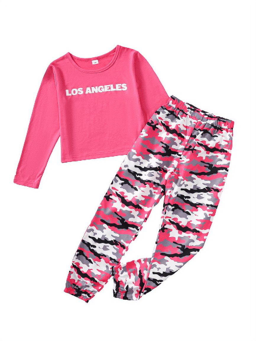 Mikrdoo Trendy Sets for Big Girls 8-14 Years, LA Graphic Long Sleeve ...