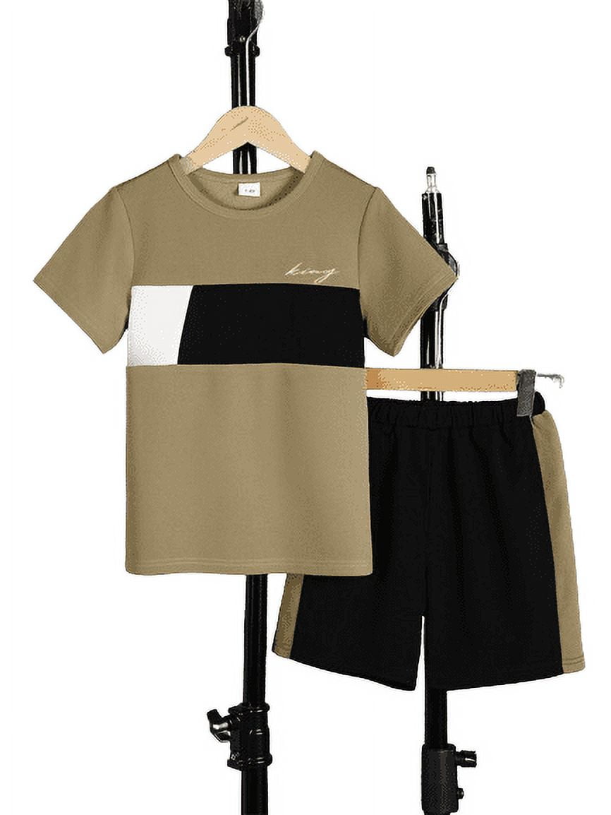 Mikrdoo 14-15 Years Kid Boys Clothes Color Block Summer Short Sleeve ...