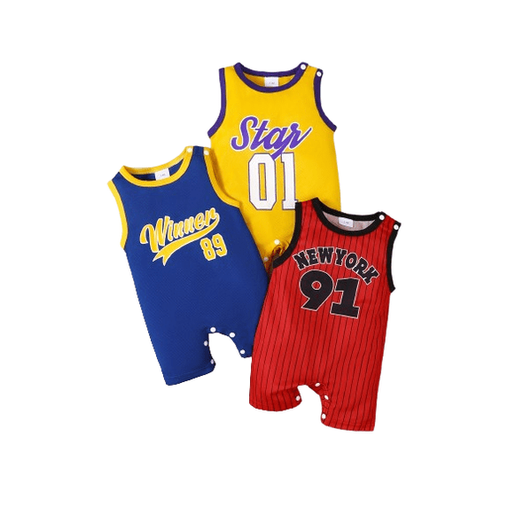 Mikrdoo Baby Boys 3 Packs Casual Street Sports Style Romper Set ...