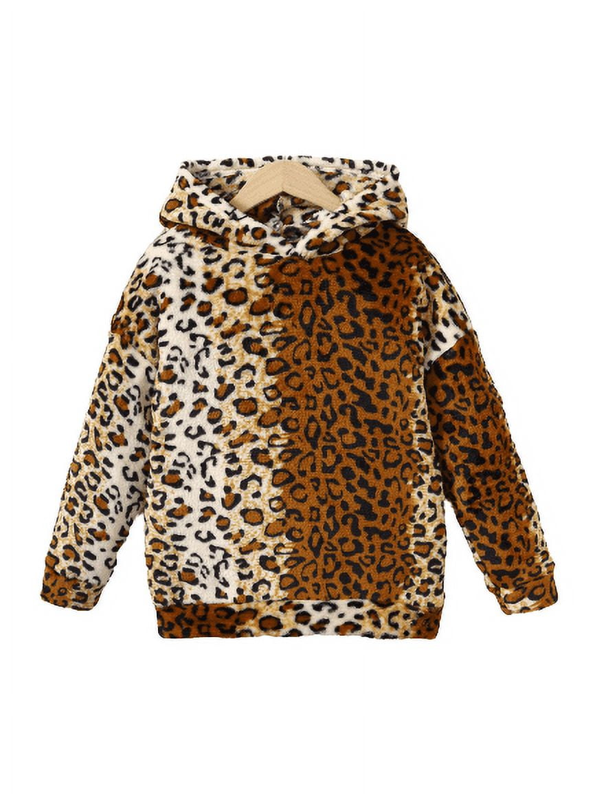 Mikrdoo Big Girls Plush Leopard Pattern Small Ears Design Furry Warm ...