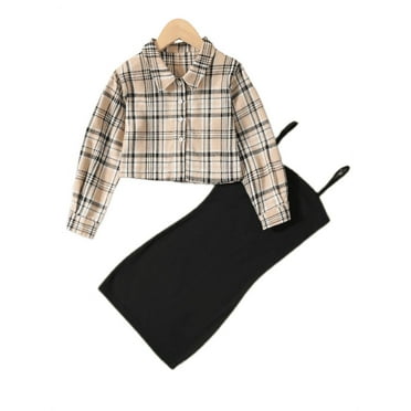 9Y Girl Skirt Sets, Casual Winter Fall Dresses, Cute Black Outfit for ...