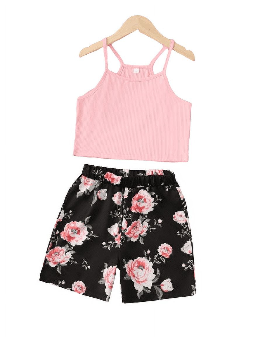 Mikrdoo Summer Outfits For 11-12 Years Big Girls Straps Solid Color ...