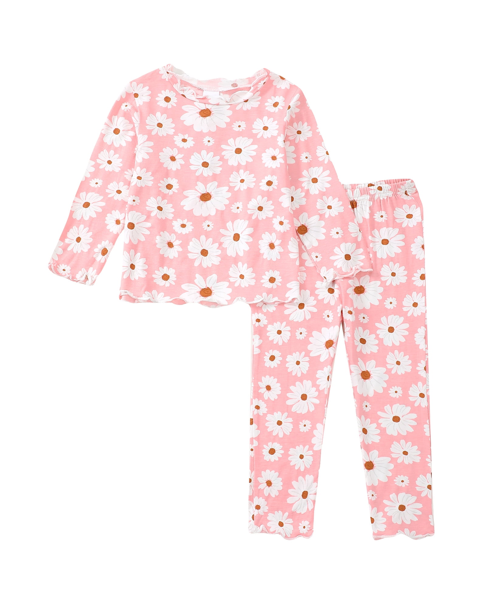 Mikrdoo Toddler Kid Girls Daisy Clothes - Bamboo Fiber Outfit Long ...