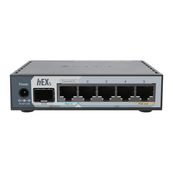 Mikrotik hEX S (E60iUGS) Wired Router, 2.5Gbps SFP+, 5 Gigabit LAN, PoE ...