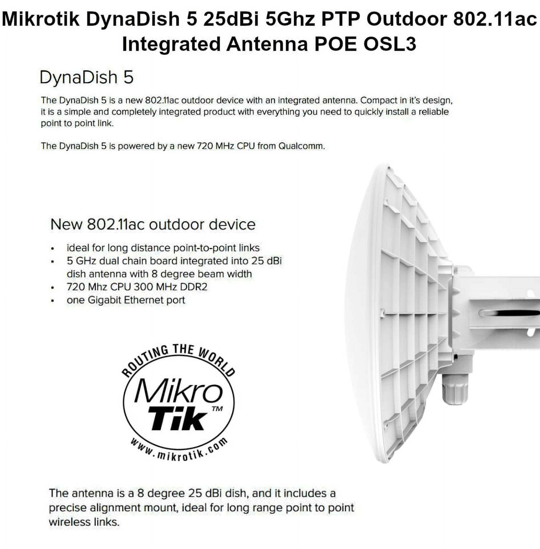 Mikrotik DynaDish 5 25dBi 5Ghz PTP Outdoor 802.11ac Integrated Antenna ...