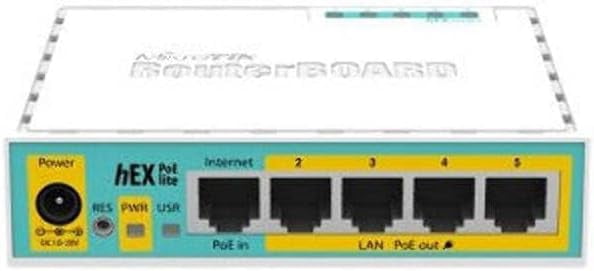 Mikrotik RouterBoard RB750UPr2 hEX PoE lite is a Small 5 Port Router, 1 ...
