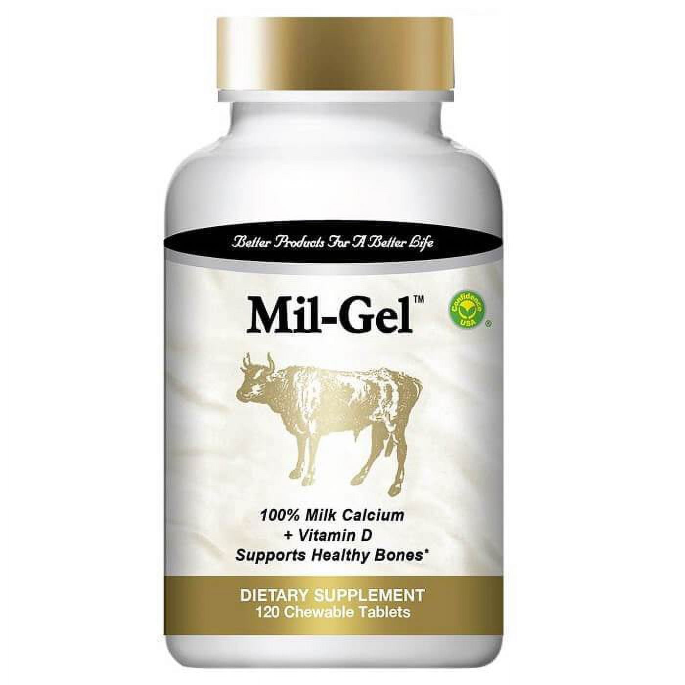 YongWell Mil-Gel Milk Calcium, 120 Chewable Tablets, Dairy Calcium ...