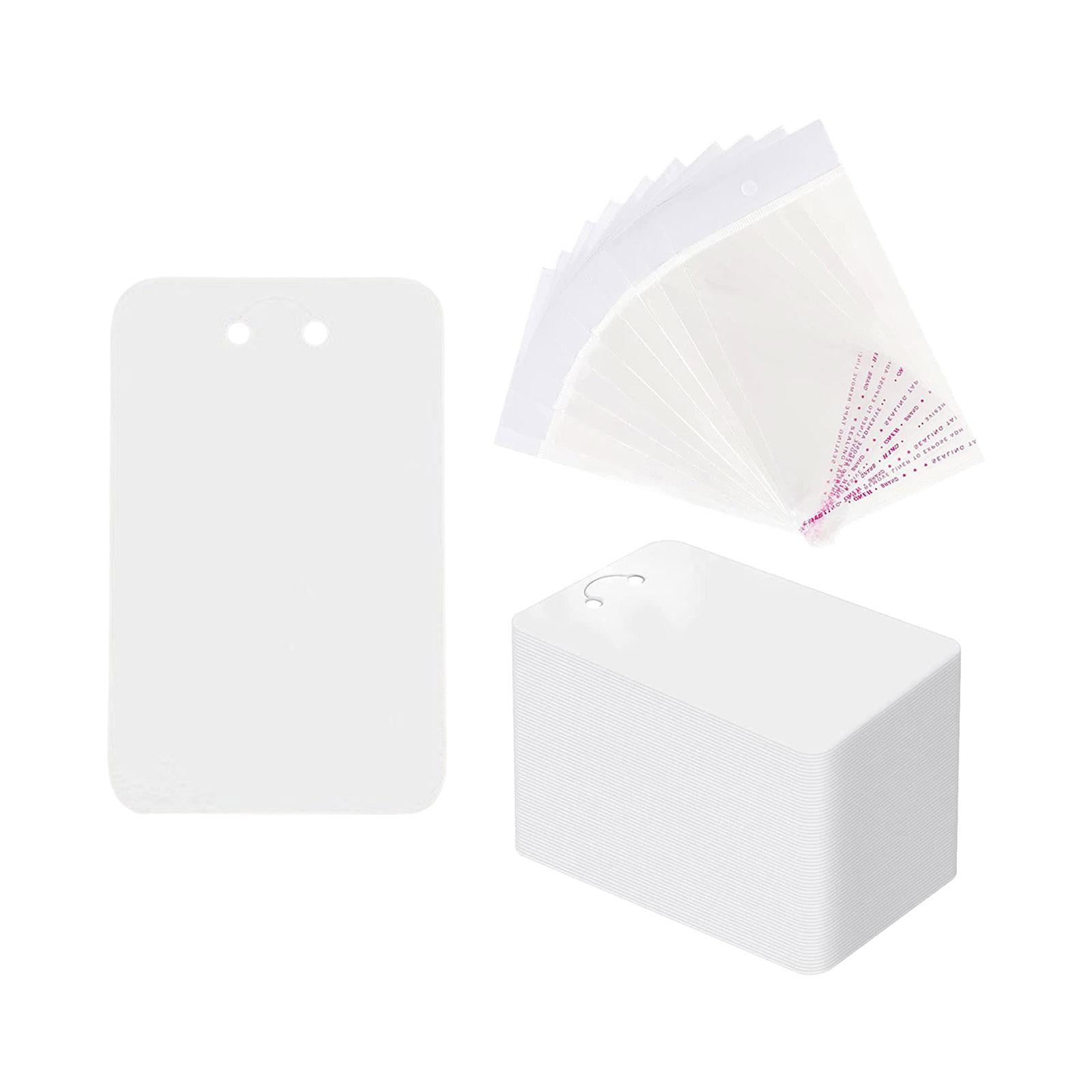 Milageto 100 Pcs Key Fob Display Cards with Self Seal Bags, Jewelry ...