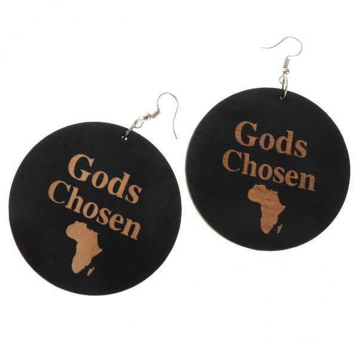 Milageto 2xVintage Black Wood Ethnic Lettering Tribal Dangle Earring ...