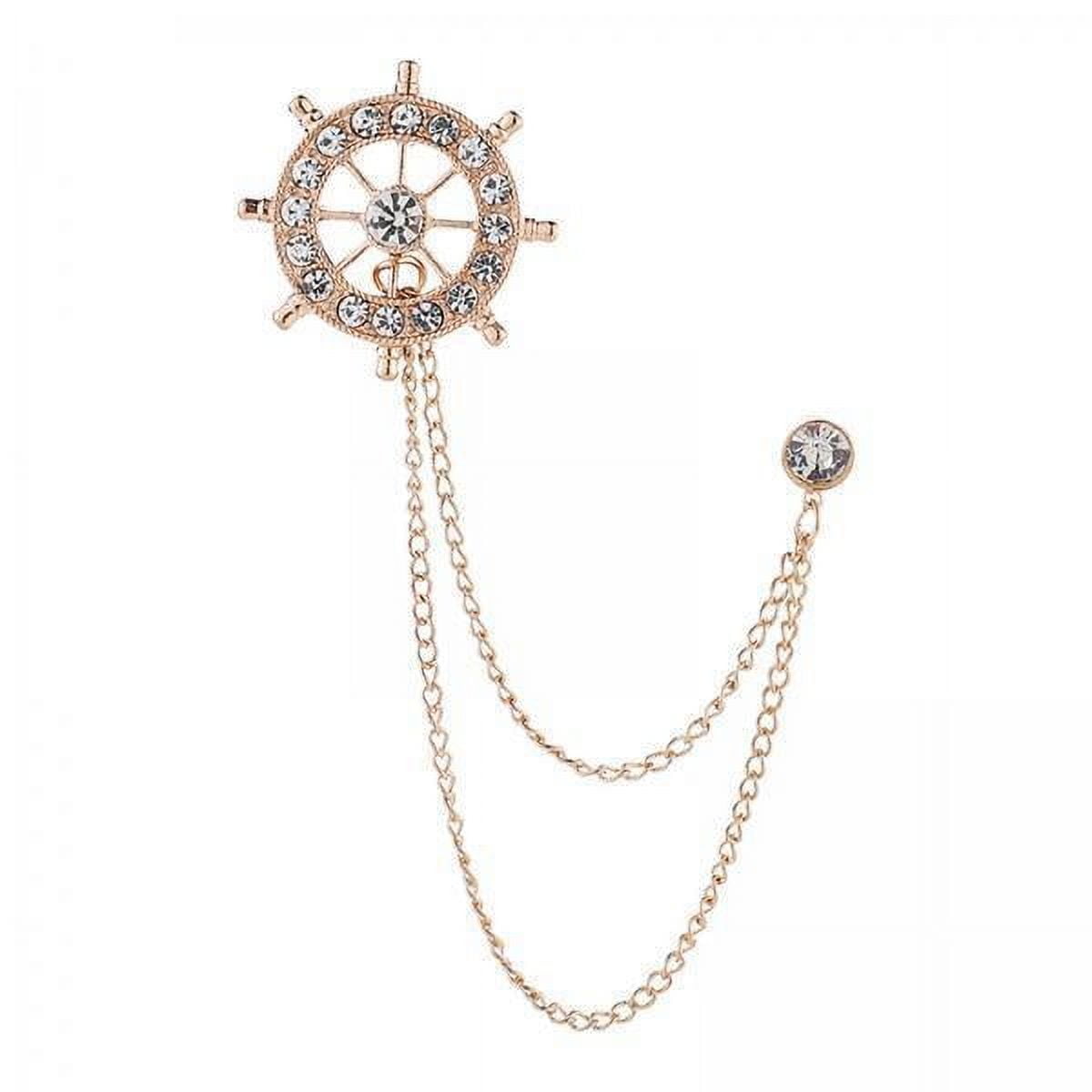 Milageto 5xTassel Chain Brooch Link Chains Pin Brooches Lapel Pin for ...