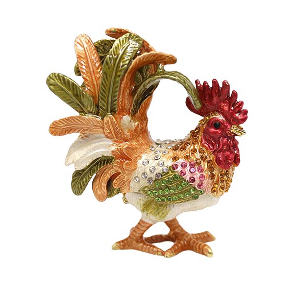 Bits And Pieces Peacock Keepsake Box, Golden Jewelry Box With Faux ...