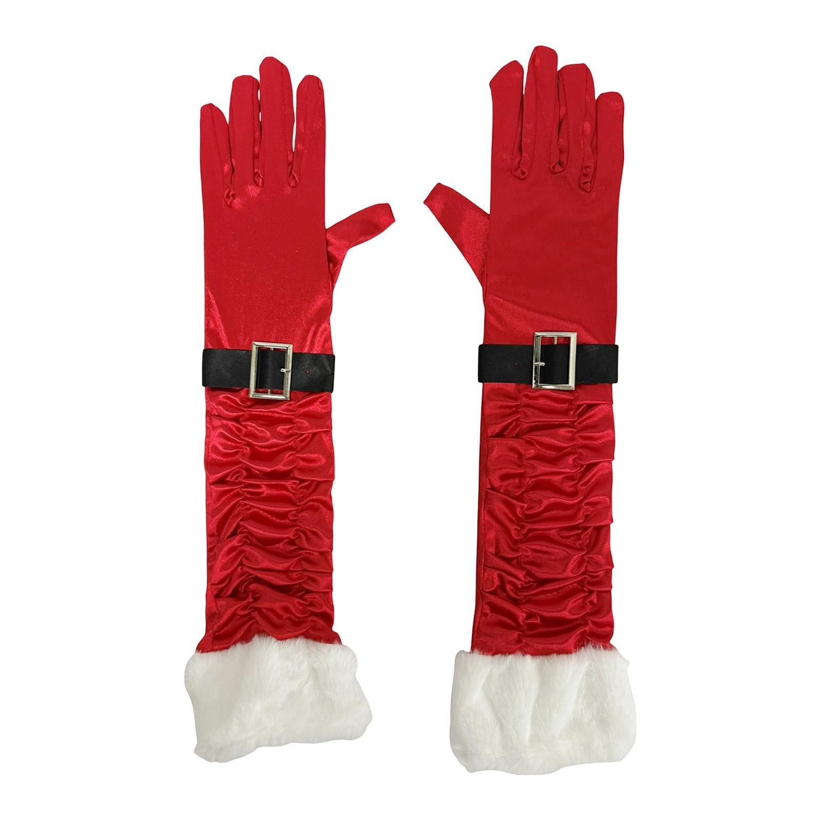 Milageto Comfortable Red Christmas Gloves for A Costume Party ...