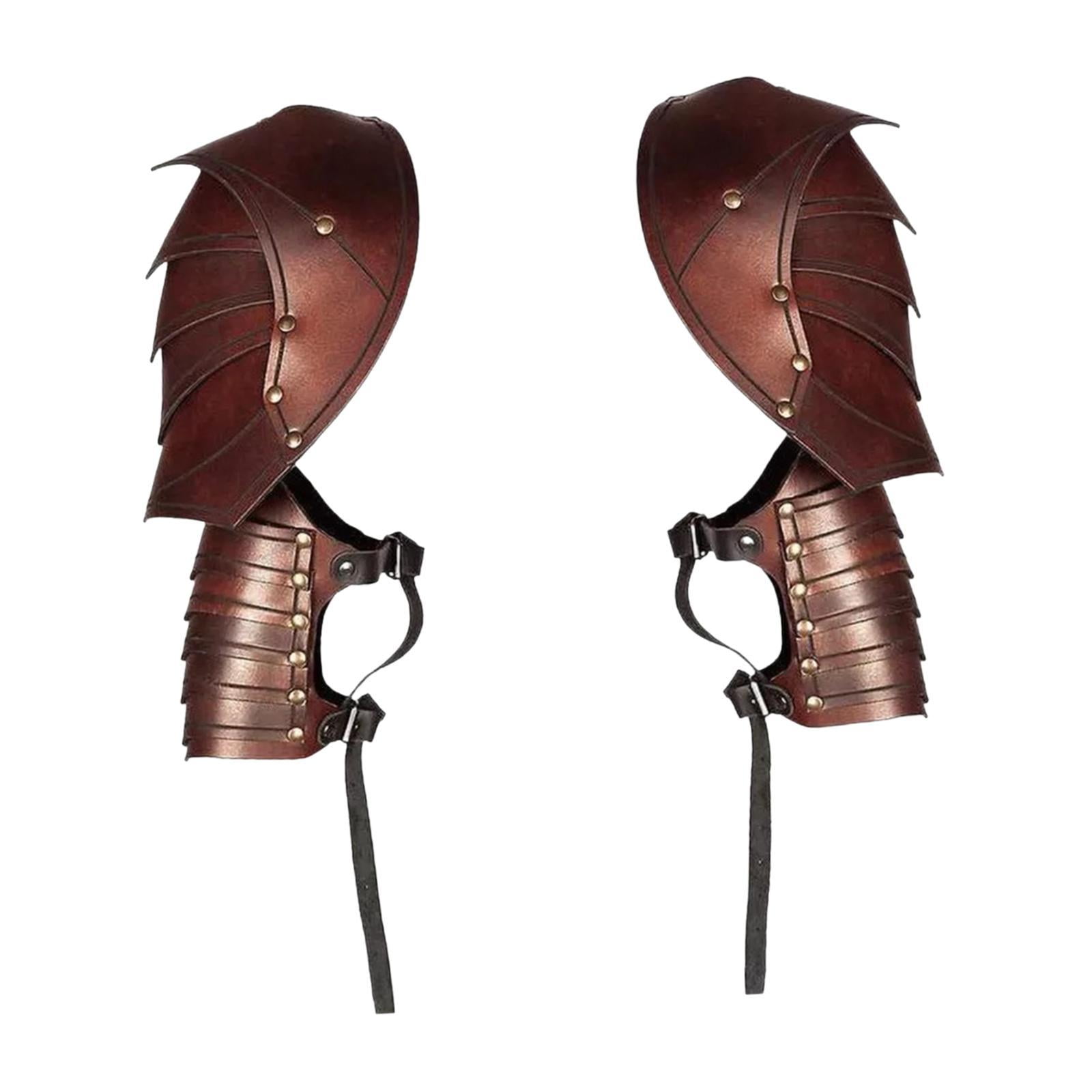 Milageto Gothic Steampunk Shoulder Armors Shoulder Guards for Themed Wedding Dress up Brown ...