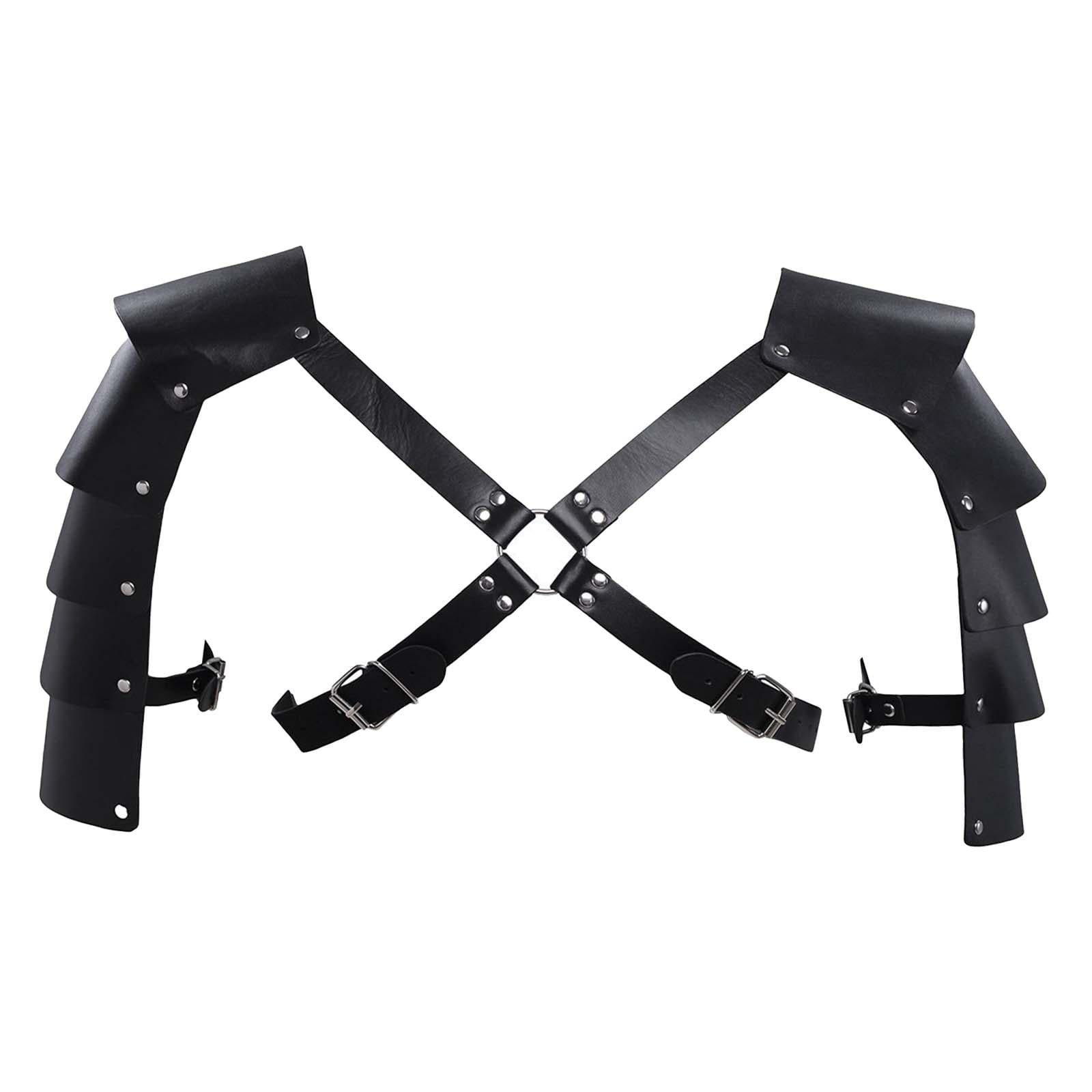 Milageto Leather Shoulder Body Chest Harness Outfit Gothic Steam ...