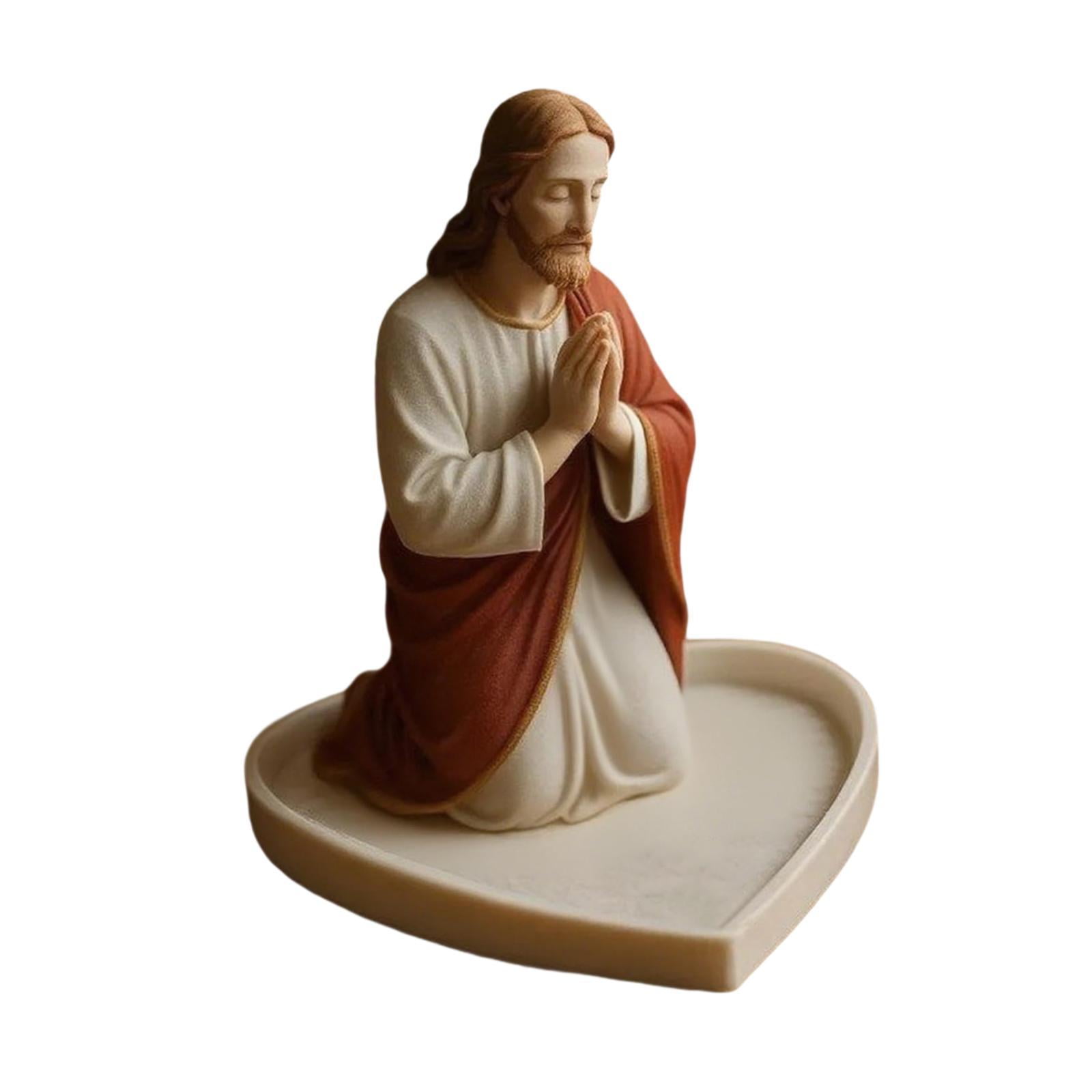 Milageto Praying Statue Jewelry Tray Decorative Rosary Holder for ...