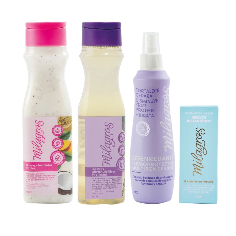Milagros Biorepolarizador, Shampoo Ultranutritivo, Desenrredante ...