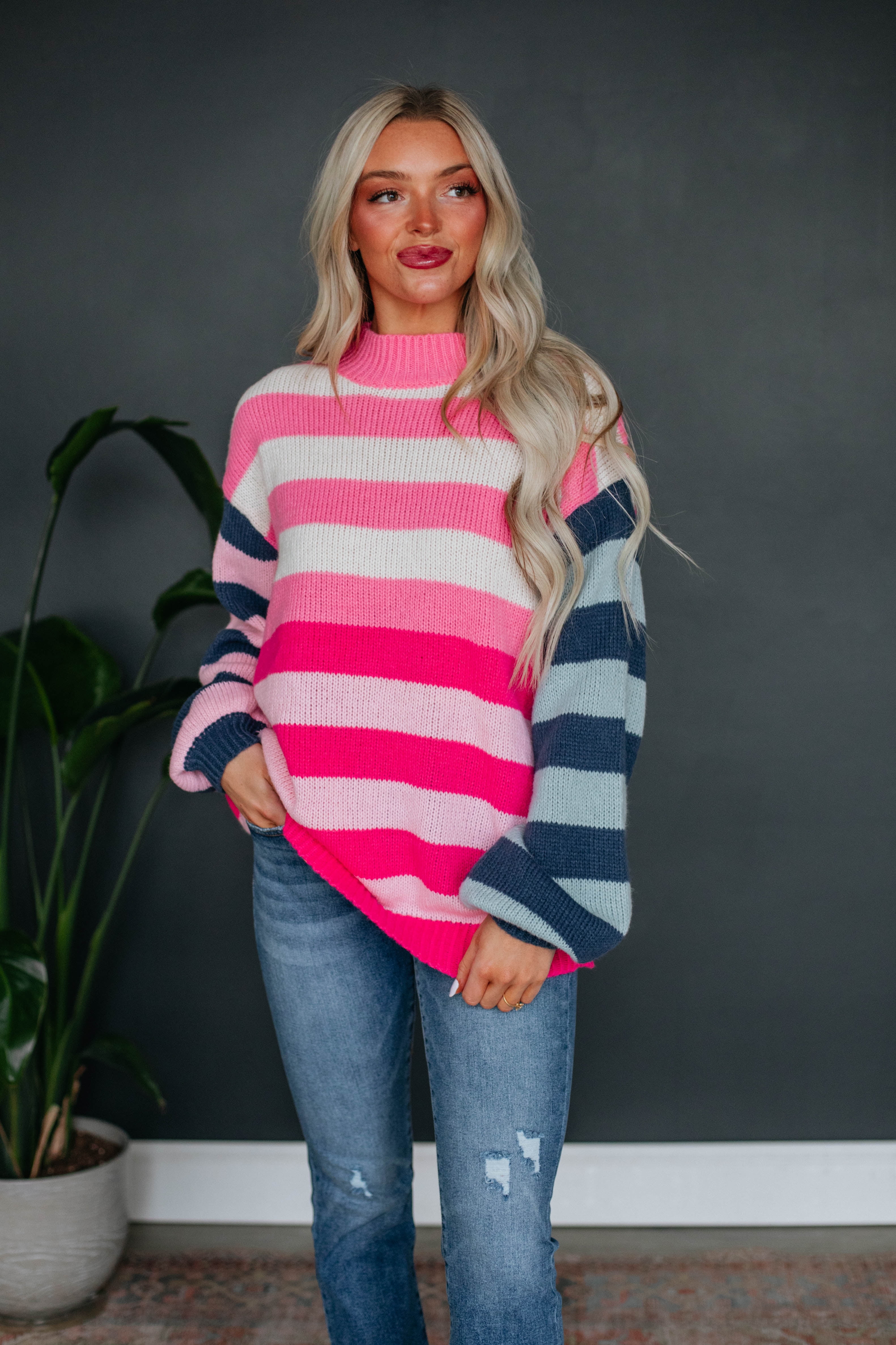 Milah Striped Sweater - Walmart.com
