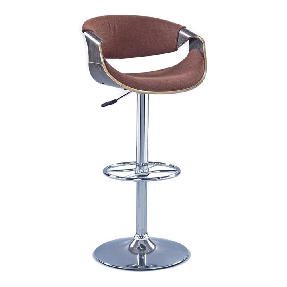 Milan Ariella Bent Wood Saddle Seat Pneumatic-Adjustable Stool in Brown ...