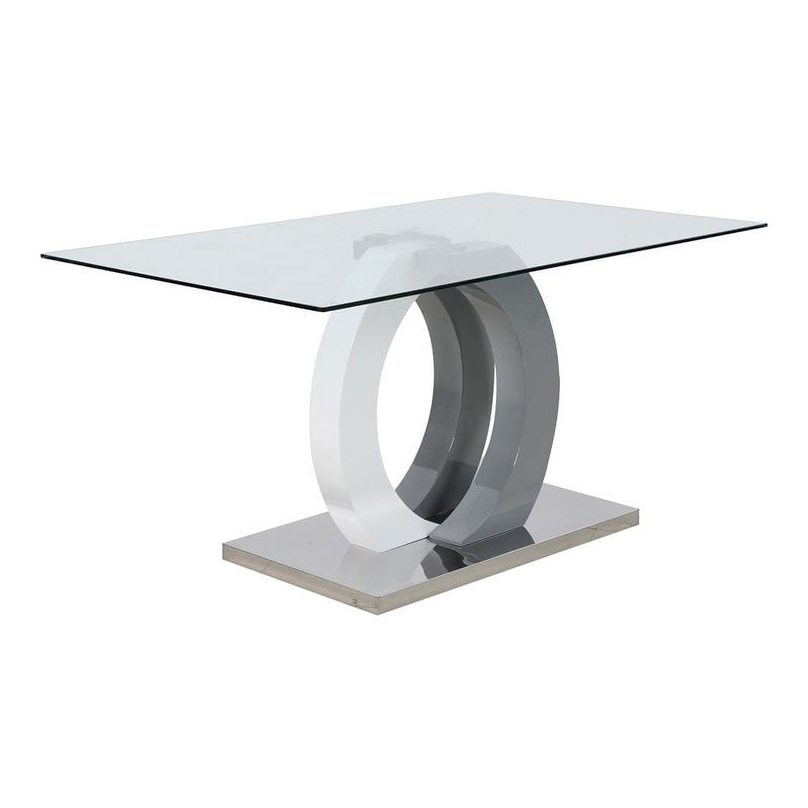 Milan Becker 59.06" Contemporary Steel and Glass Dining Table in Clear ...