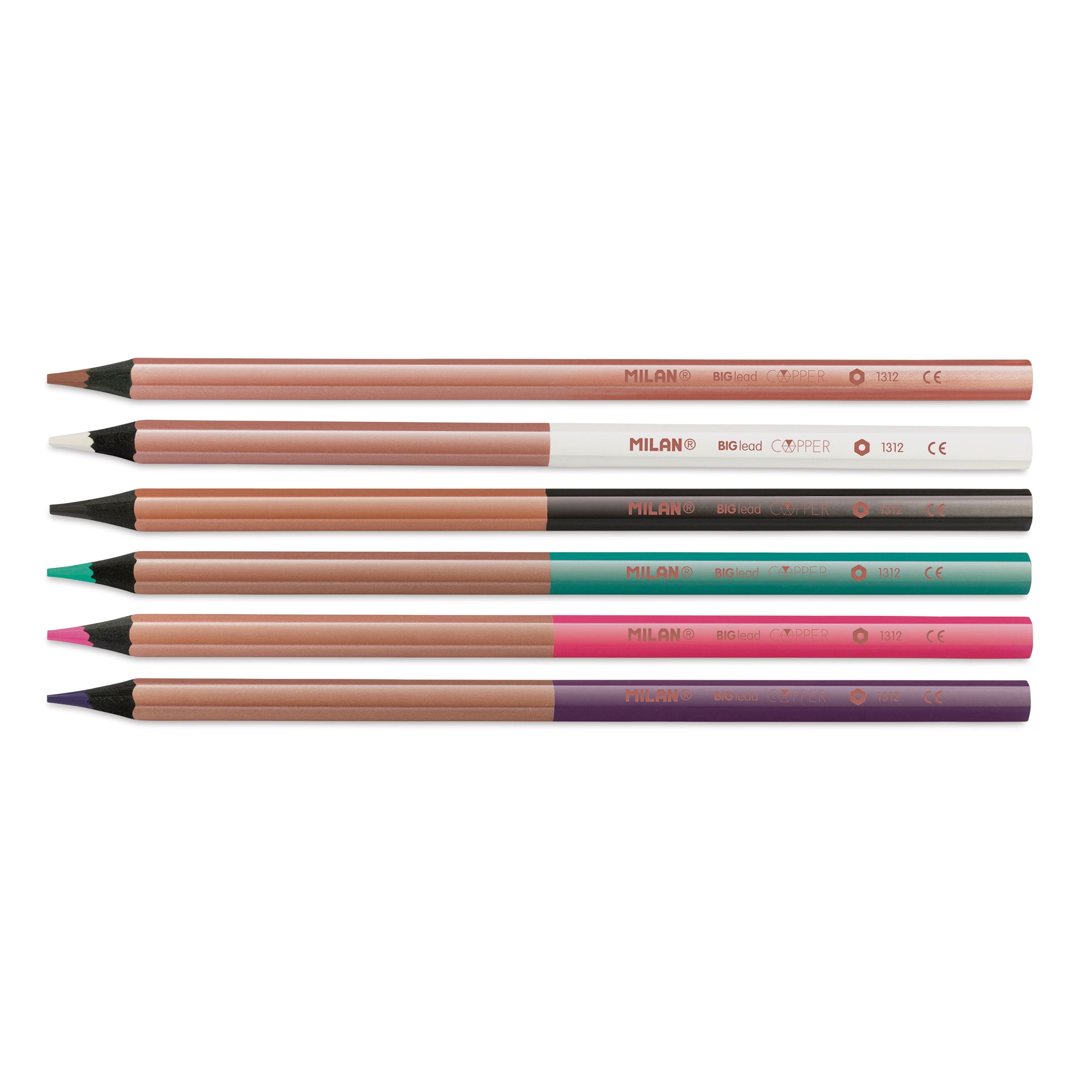 Milan Copper Series Thick-Lead Colored Pencil Set - Set of 6 - Walmart.com