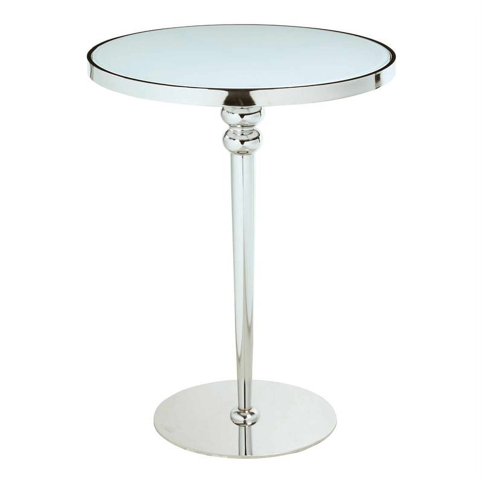 Milan Denzell 28" Starphire Glass Counter Table in White and Polished ...