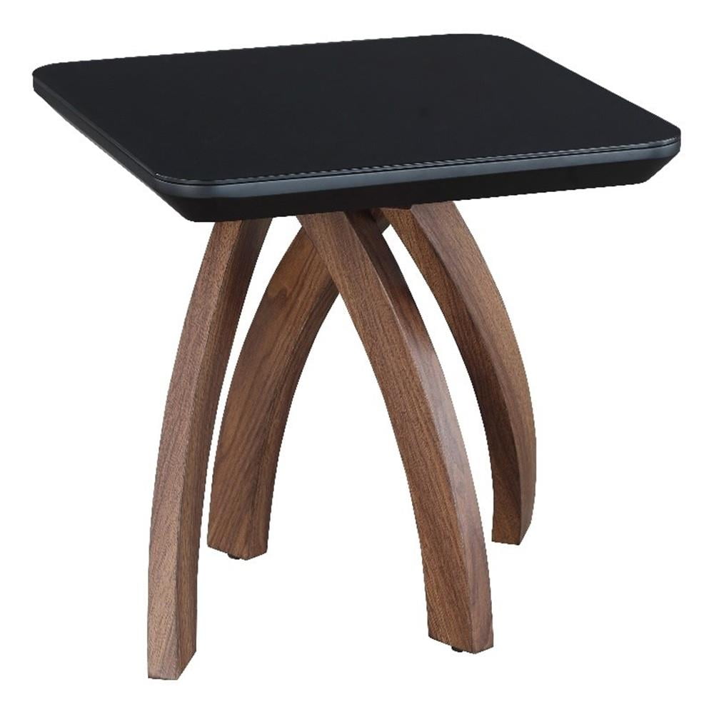 Milan Emerson Black Glass Top Lamp Table with Crisscross Base - Walmart.com