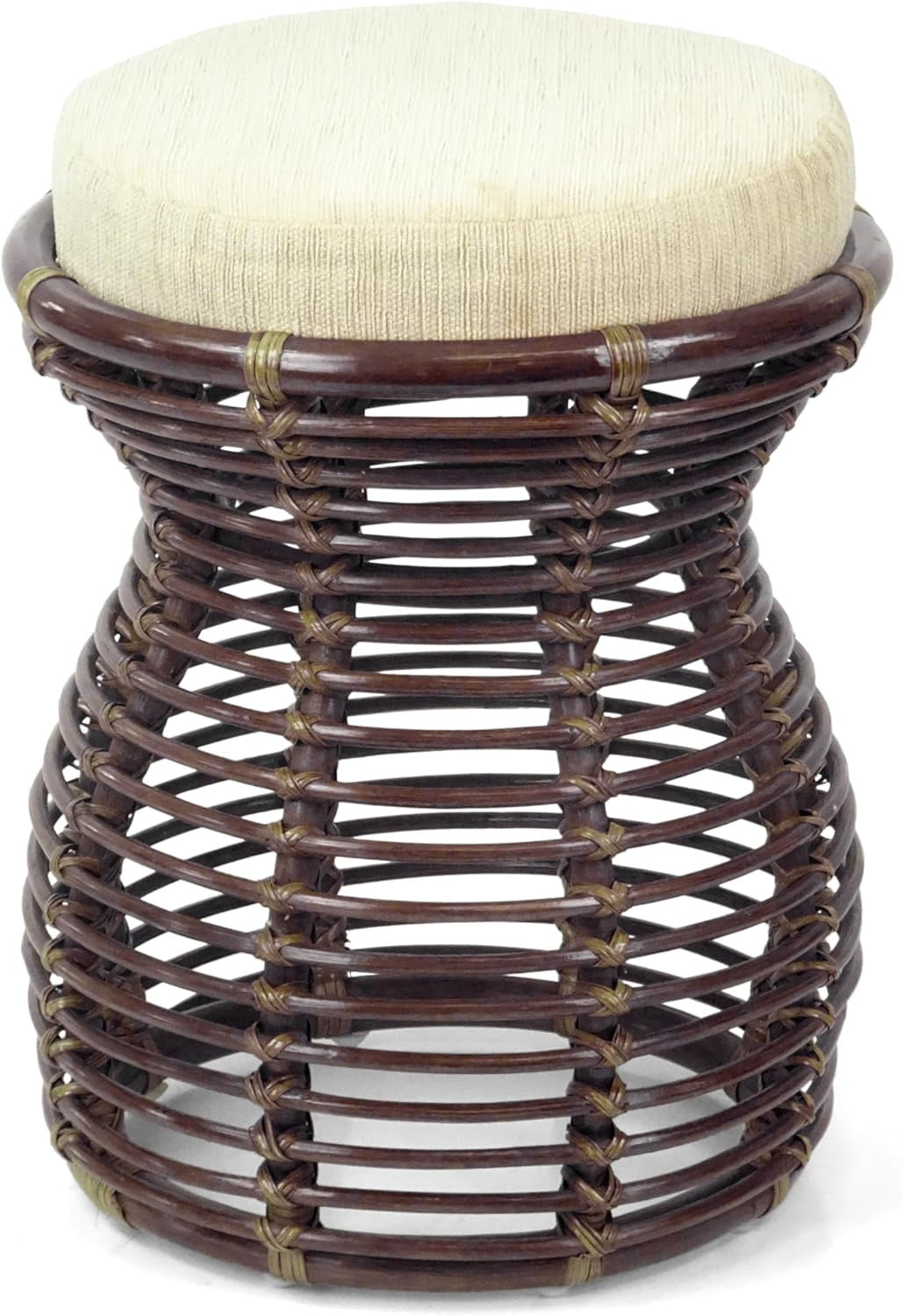 Milan Handmade Natural Rattan Wicker Ottoman Stool Vanity Bedroom Fully ...